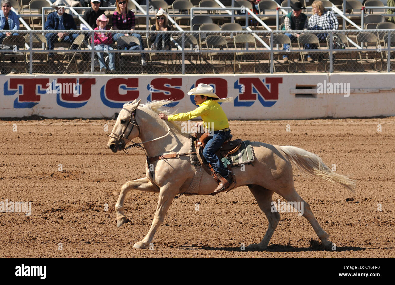 Youths compete in the Fiesta de Los Vaqueros, an annual rodeo in Tucson ...