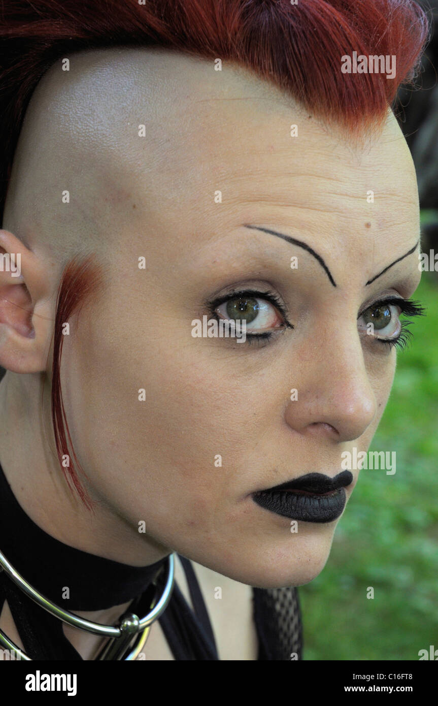 Young woman, Wave Gothic fan, Wave Gothic Meeting, Leipzig, Saxony ...