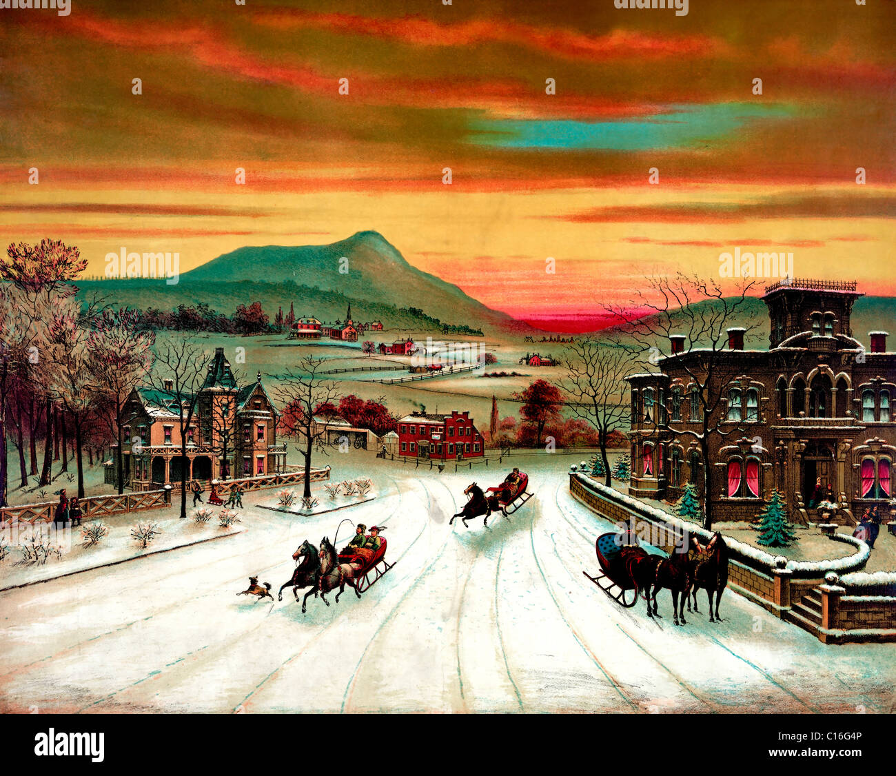 Victorian winter illustration hi-res stock photography and images - Alamy