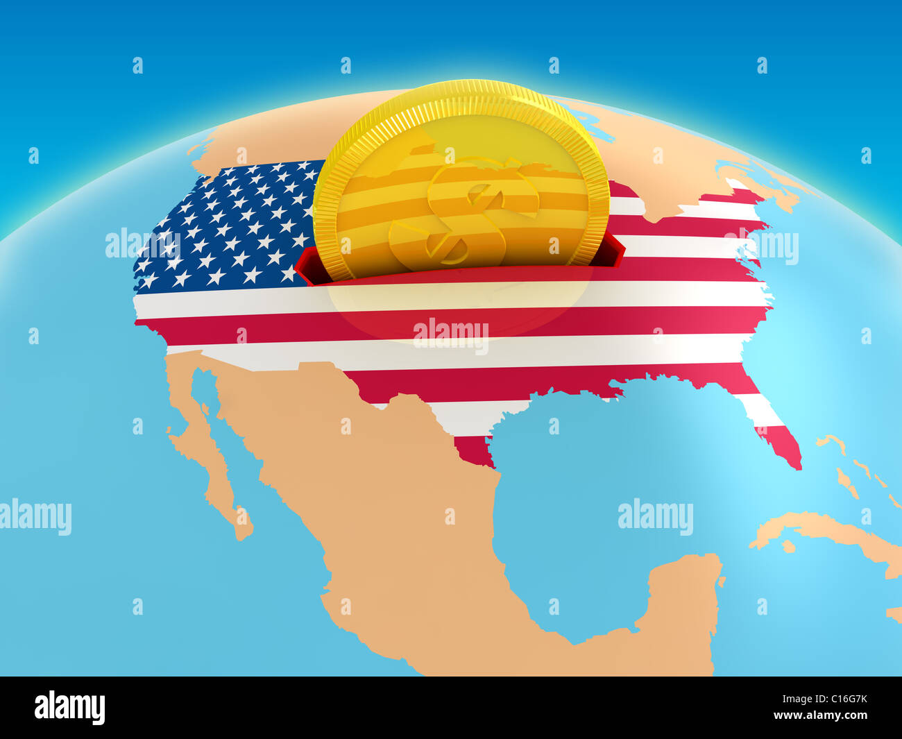 Us coin and map hi-res stock photography and images - Alamy