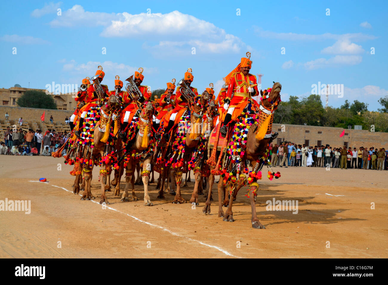 Camel band of Border Security Force, India Stock Photo - Alamy