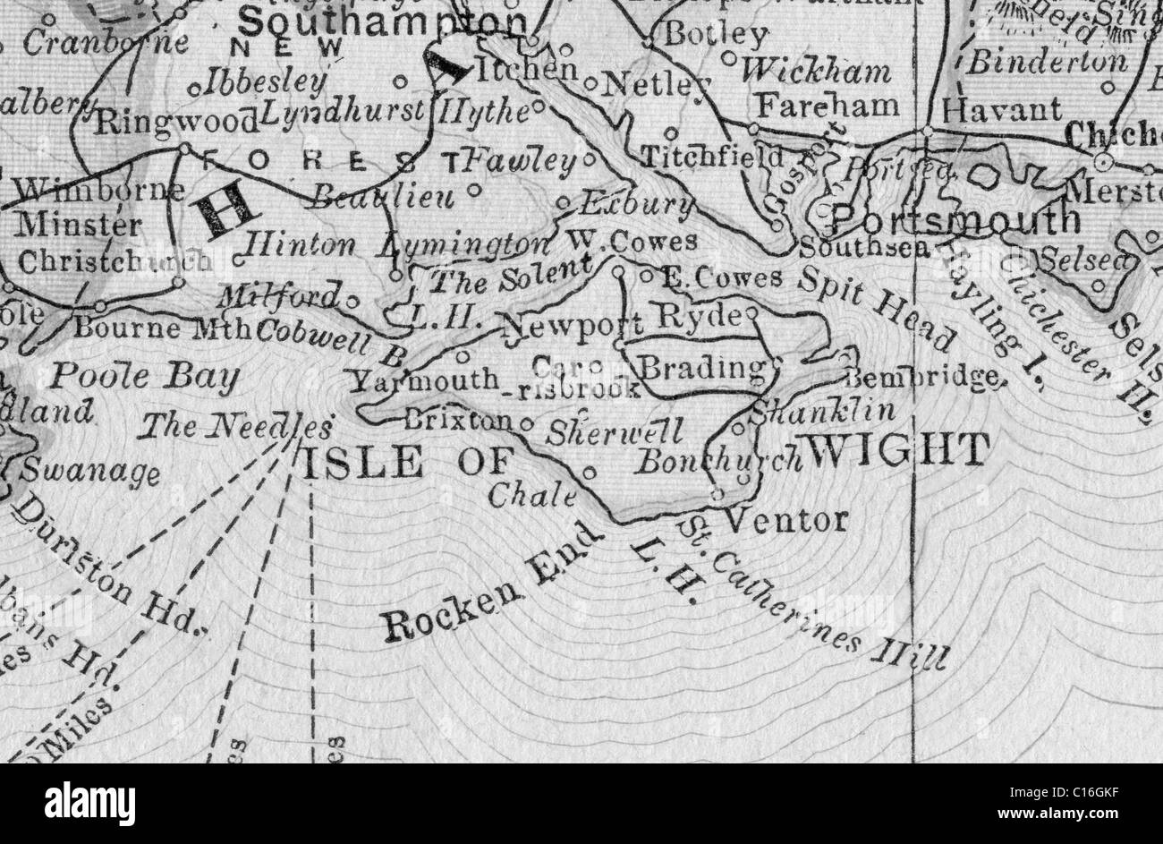 Isle of wight map hi-res stock photography and images - Alamy