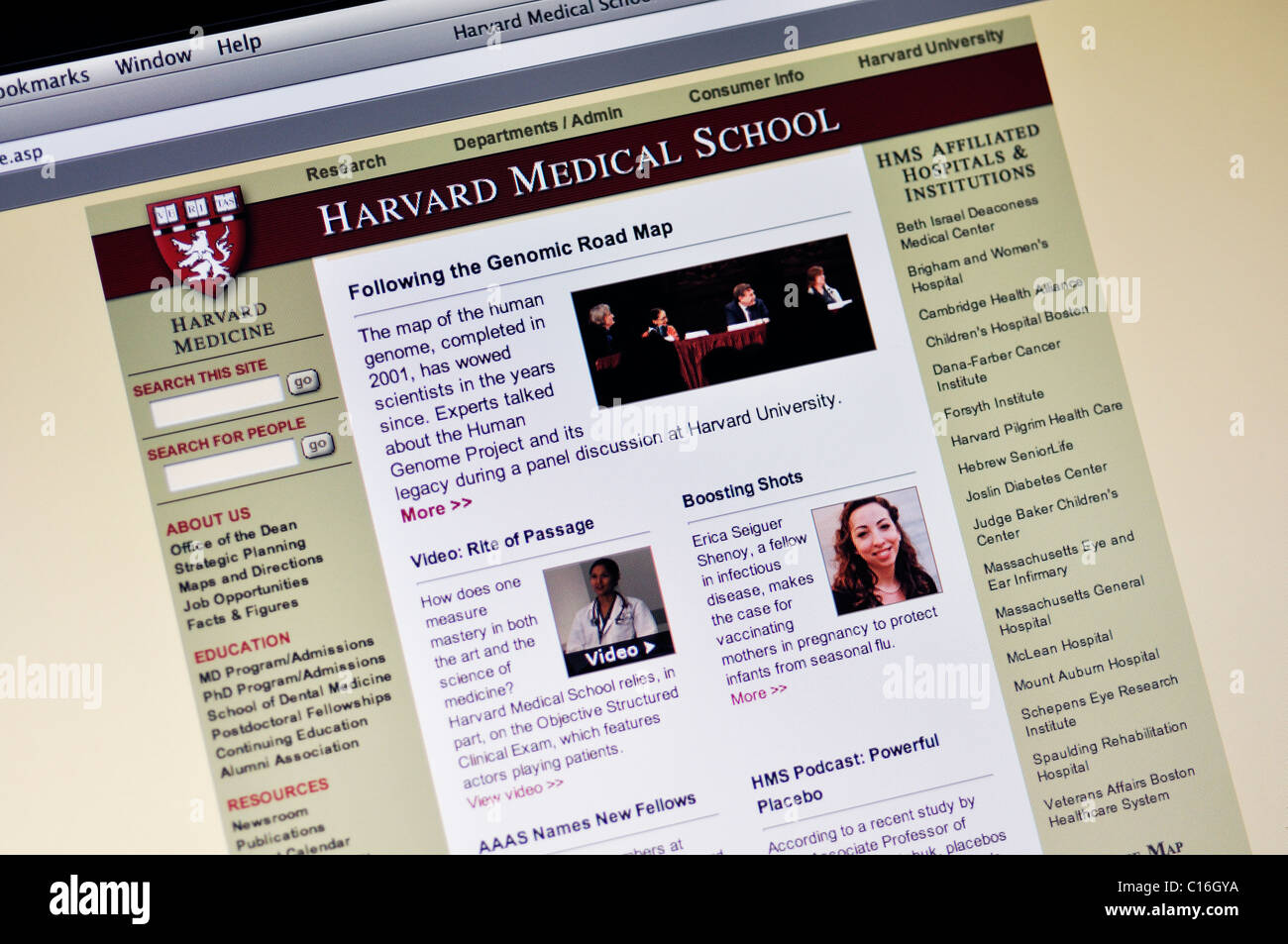 Harvard University website - Medical School Stock Photo - Alamy