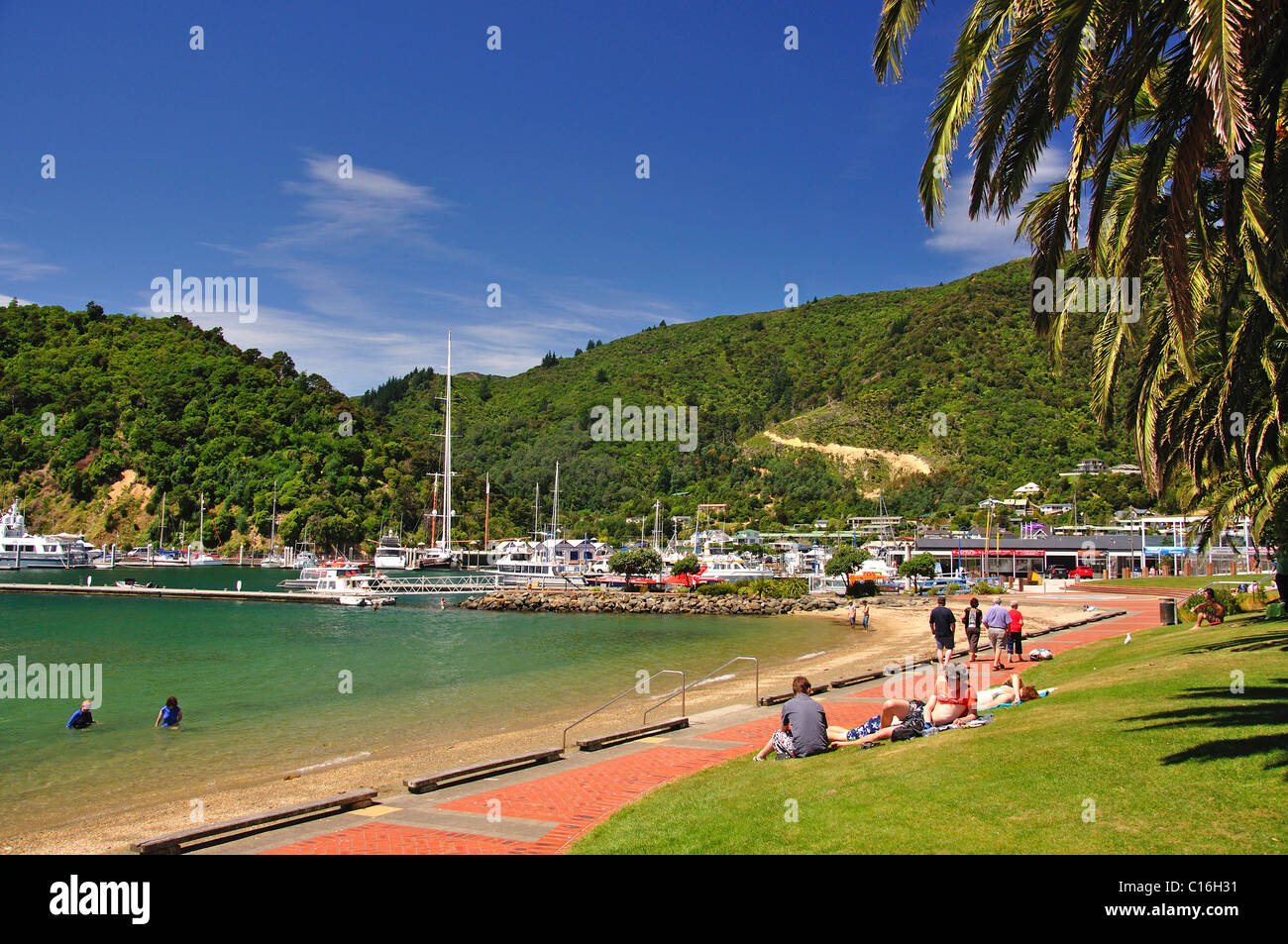 View of foreshore, Picton, Queen Charlotte Sound, Marlborough Sounds ...