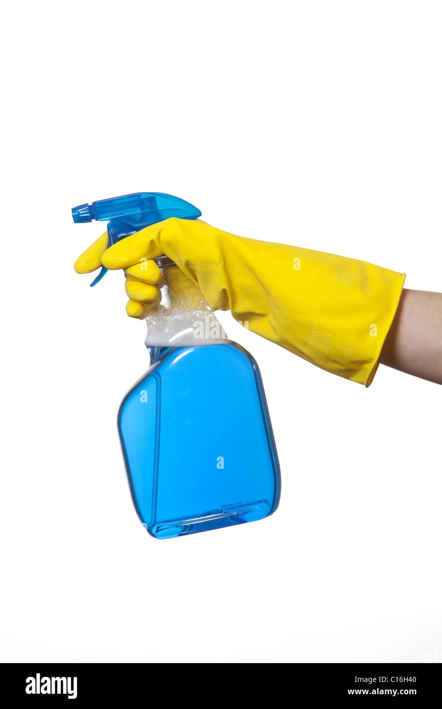 A person spraying Window Washing Liquid Stock Photo - Alamy