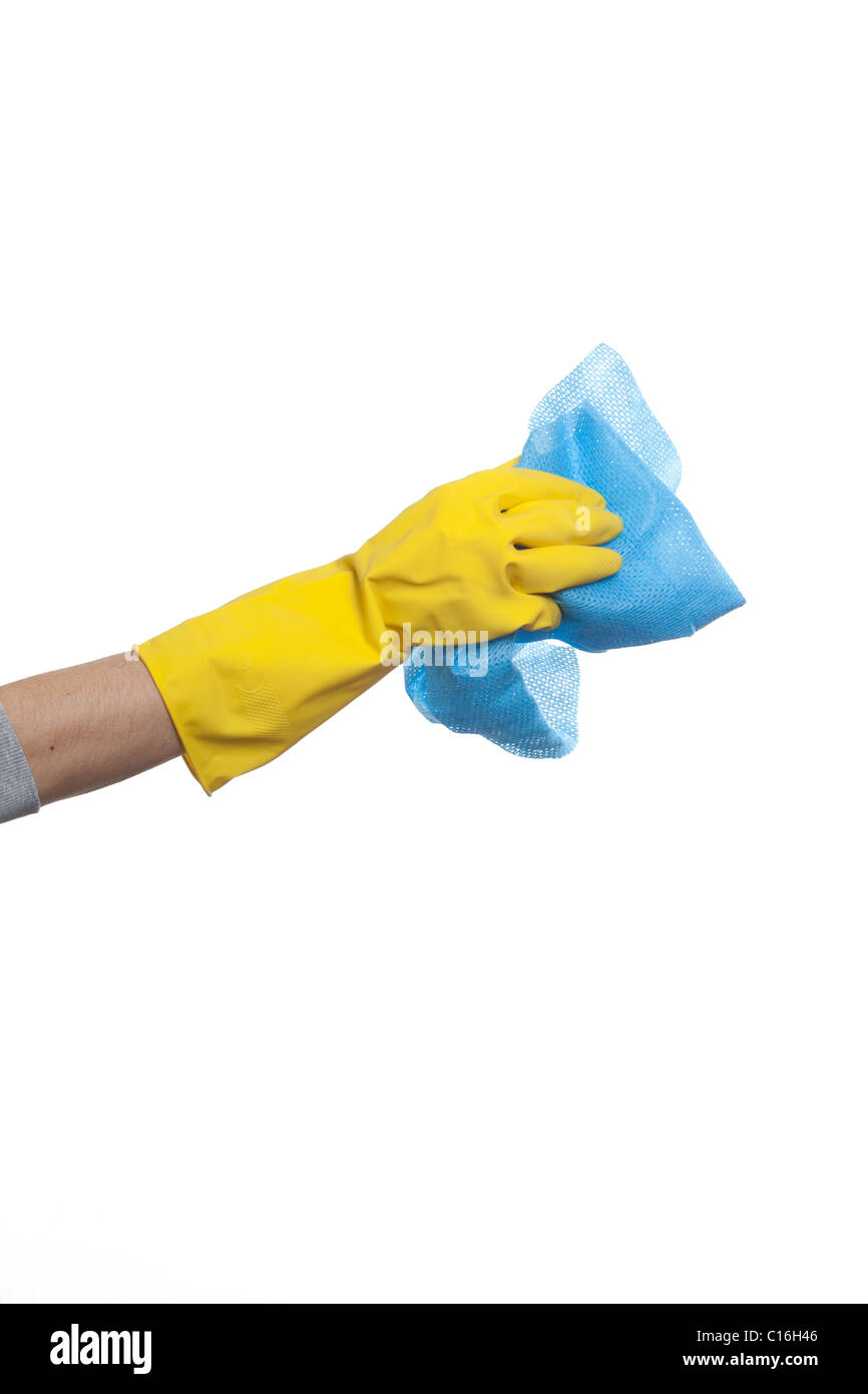 A Person Wiping window with Rag Stock Photo - Alamy