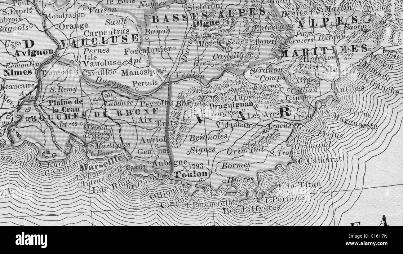 Map french riviera hi-res stock photography and images - Alamy