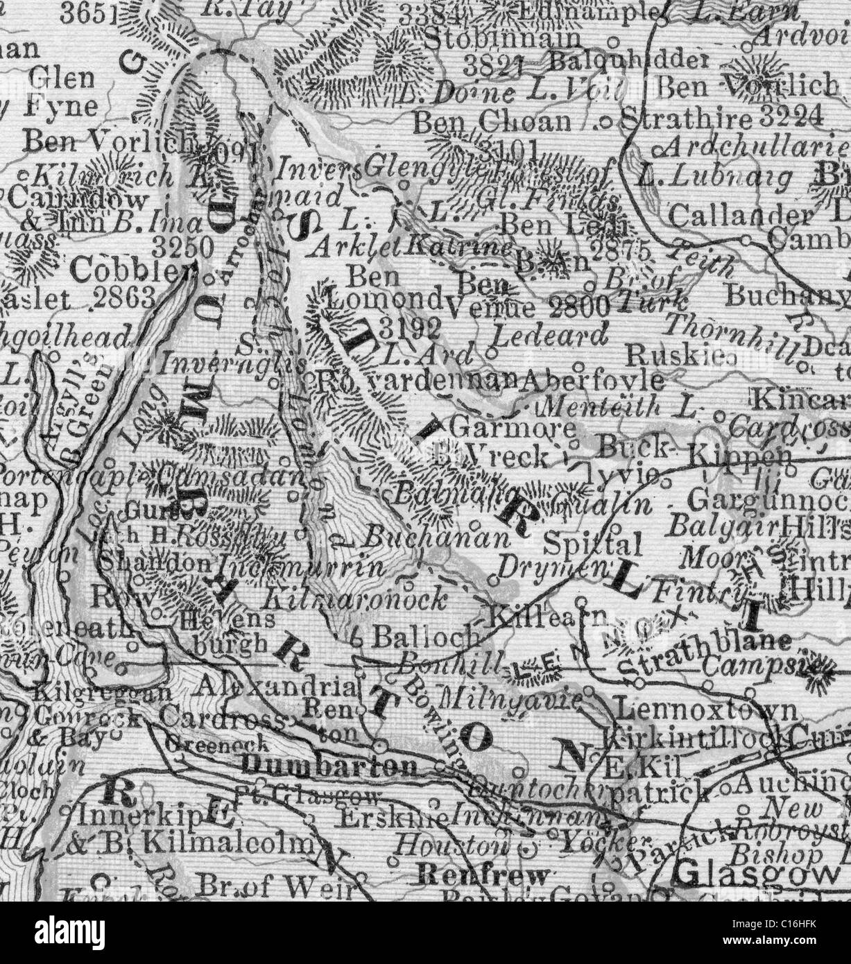 Dumbarton map Black and White Stock Photos & Images - Alamy