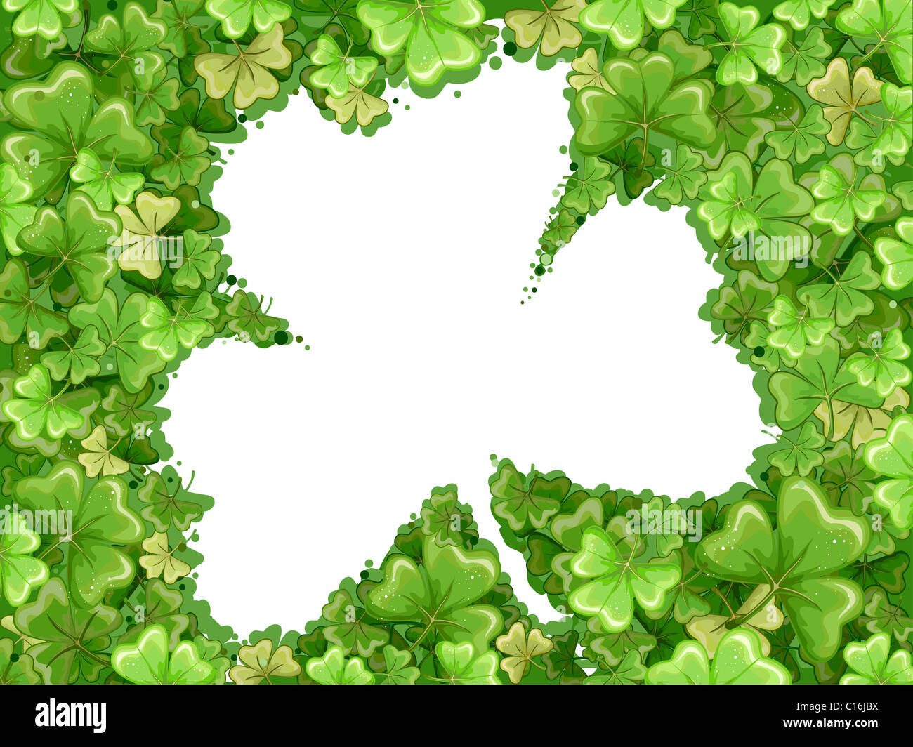 Illustration of a Shamrock Frame Stock Photo - Alamy