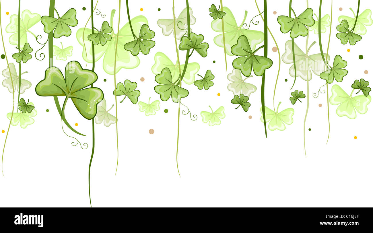Illustration of Shamrock Vines Hanging from Above for Background Stock ...