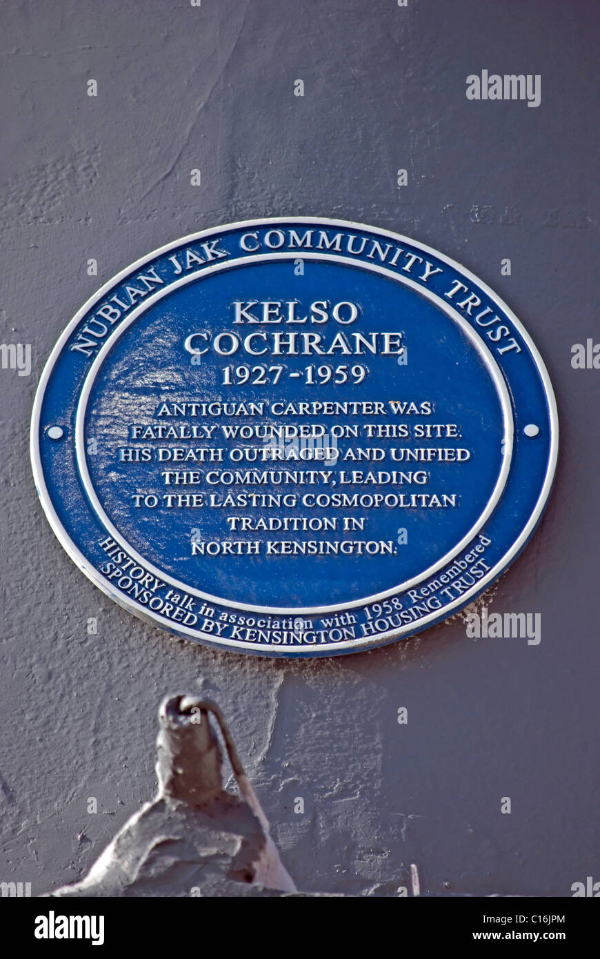 nubian jak community trust plaque at the spot where kelso cochrane was ...