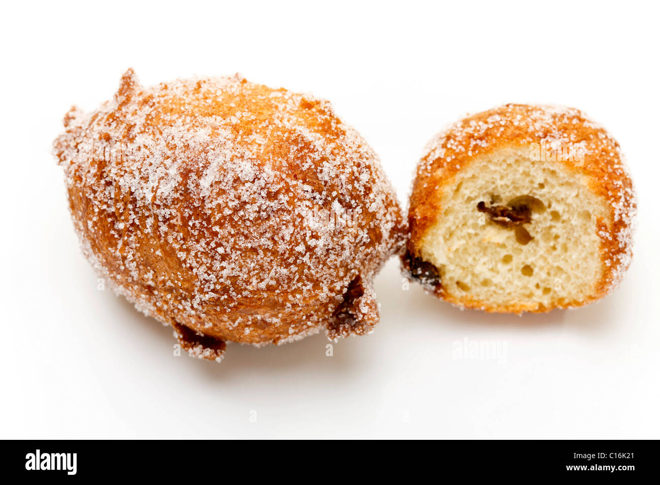 Doughnuts with sugar and raisins Stock Photo - Alamy