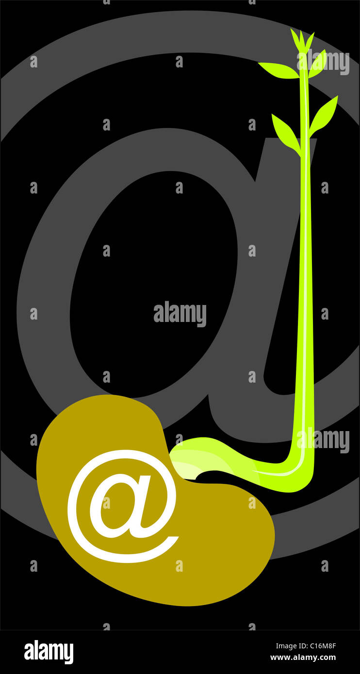 Illustration of an e mail plant Stock Photo - Alamy