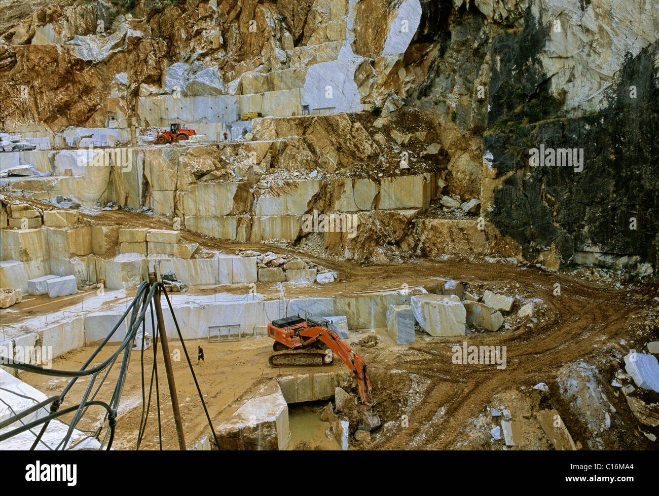 Marble quarry, Cave di Fantiscritti near Carrara, Province of Massa ...