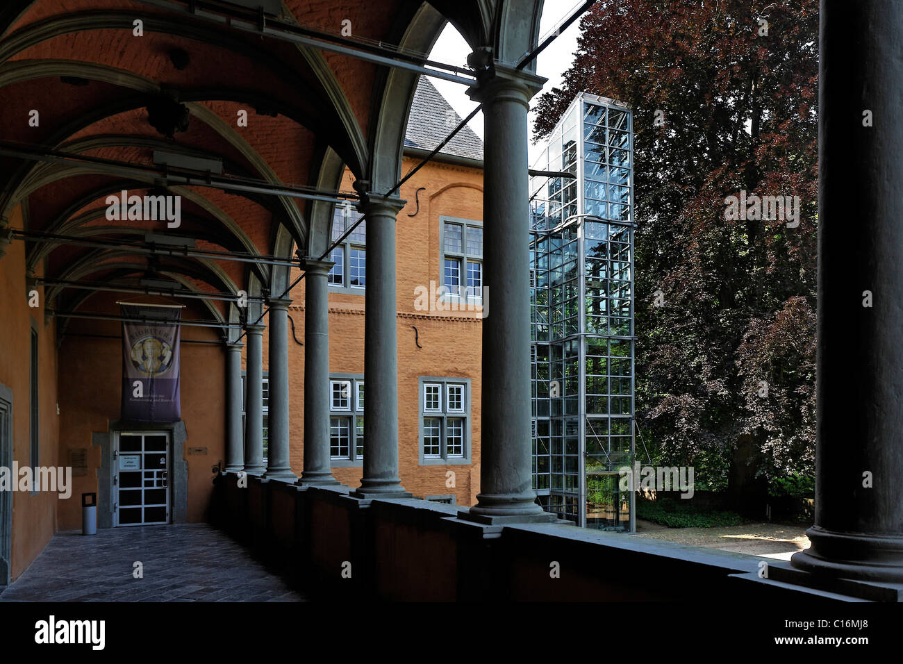 Moated castle Rheydt, Renaissance arcades, Moenchengladbach, Lower ...