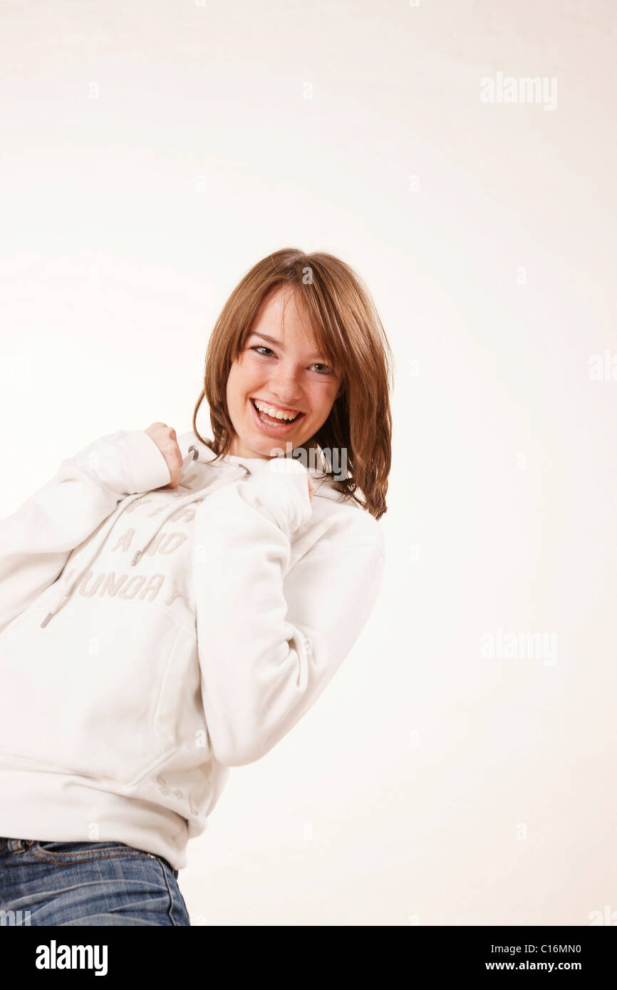 Girl in cheerful mood Stock Photo - Alamy