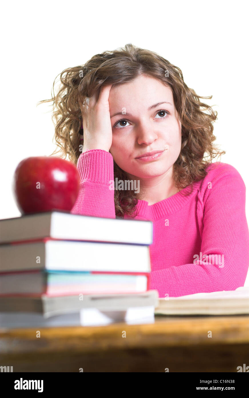 Young student is disappointed and exhausted. Isolated Stock Photo - Alamy