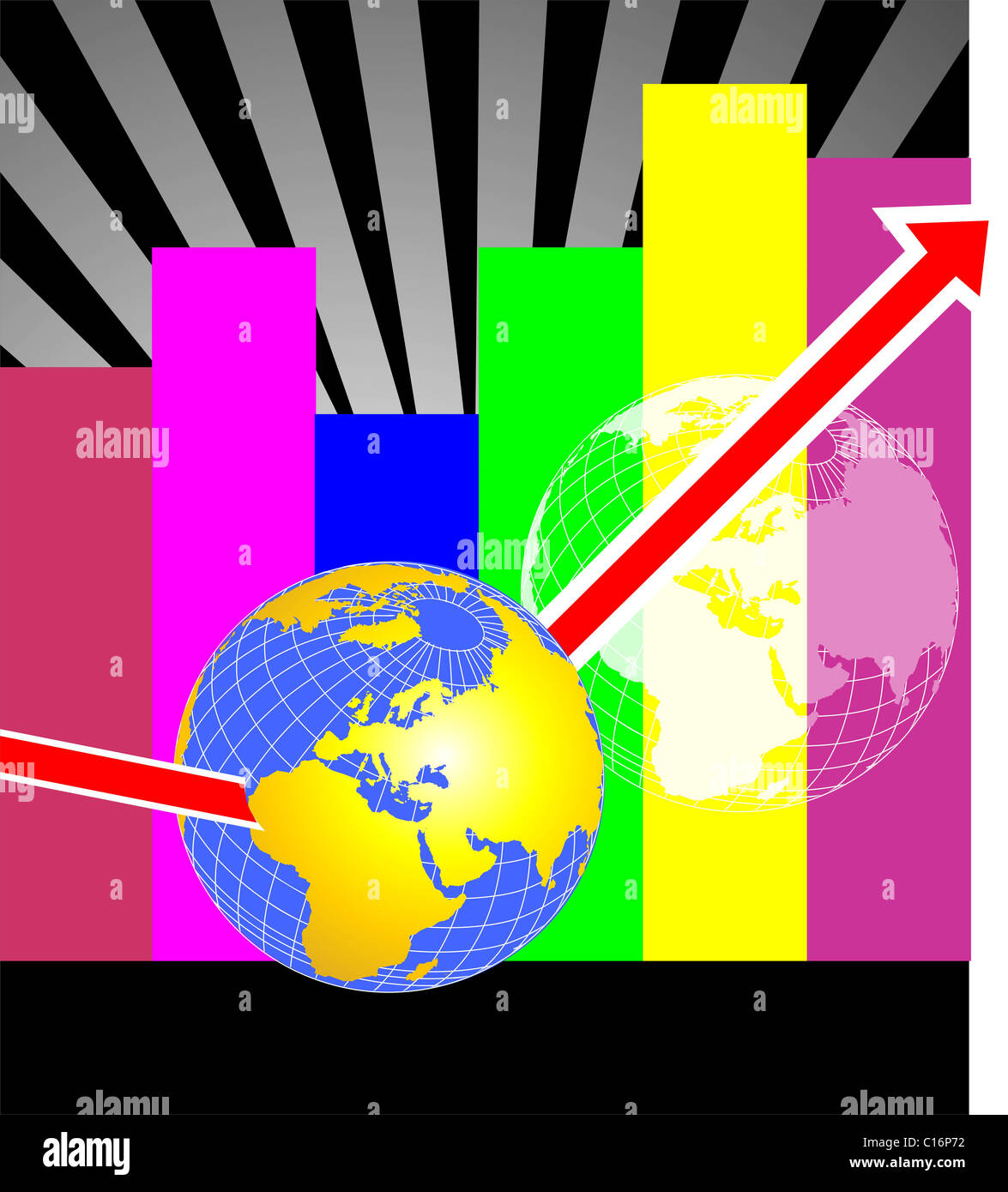 graph and a globe Stock Photo - Alamy