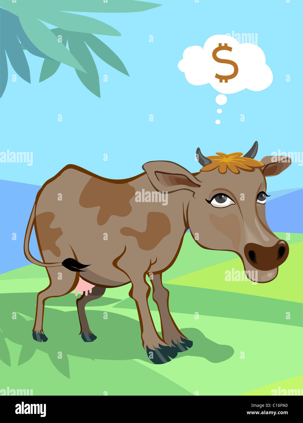 cow dreaming dollar Stock Photo - Alamy