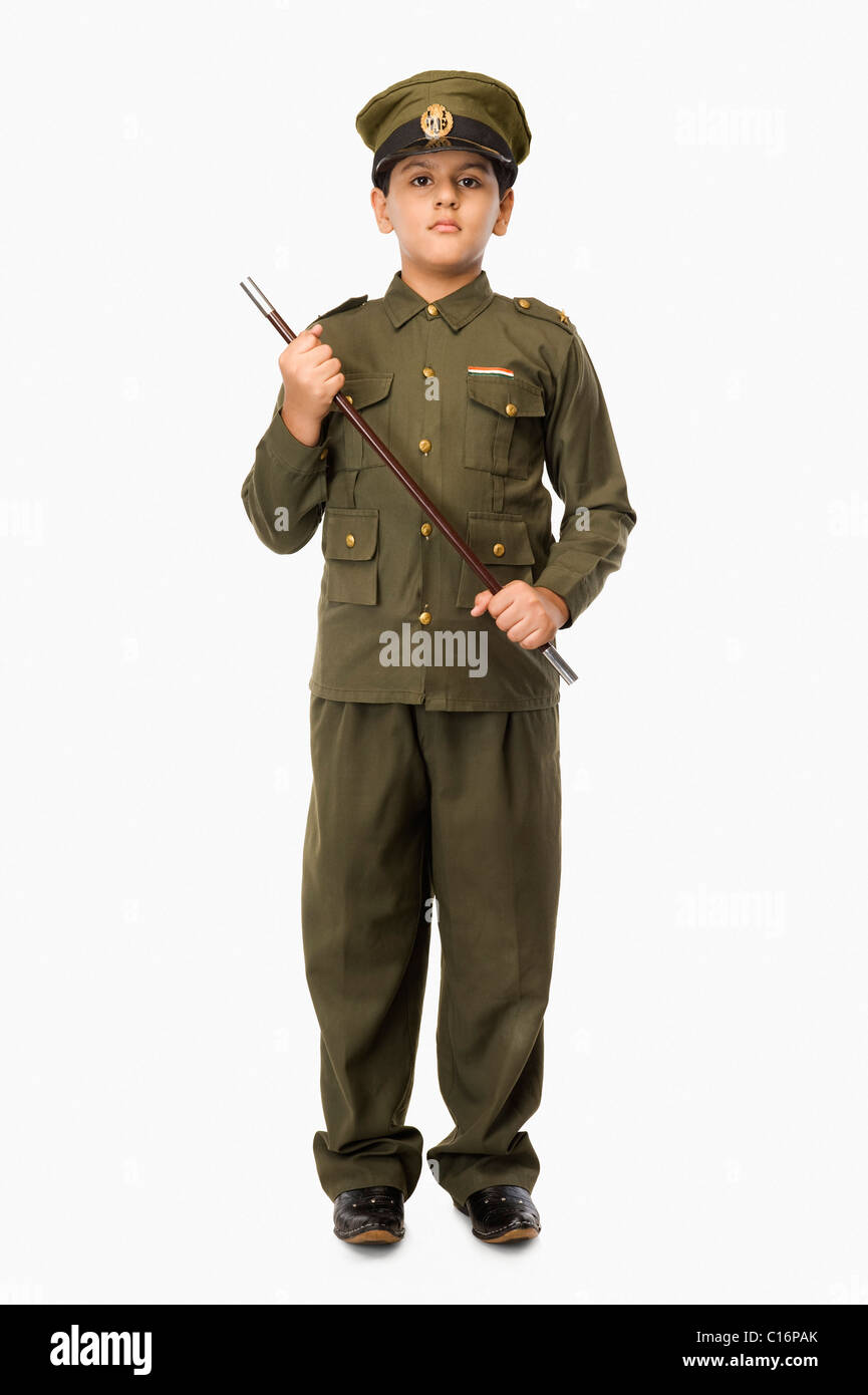 Portrait of a boy in police uniform Stock Photo - Alamy