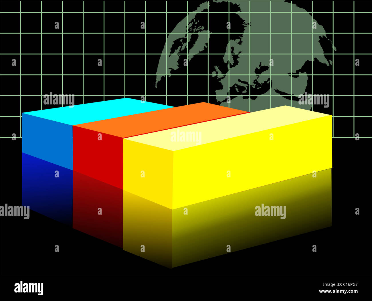 Graph and globe Stock Photo - Alamy