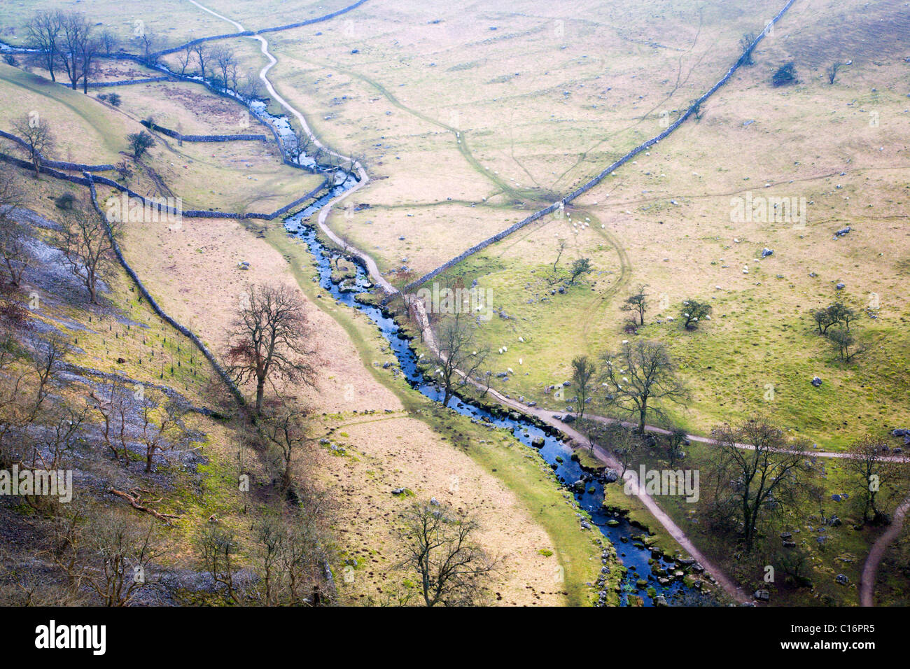 Malhamdale from Malham Cove Yorkshire Dales England Stock Photo - Alamy