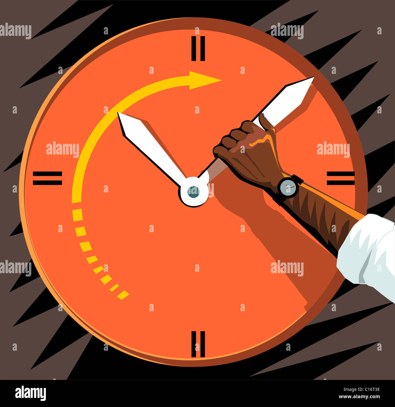 hand rotating the clock Stock Photo - Alamy