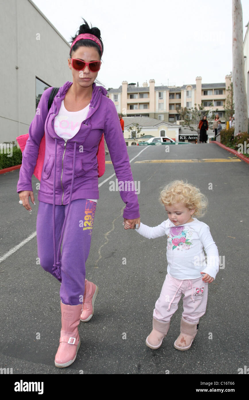 Katie Price aka Jordan takes her daughter Princess Tiaamii for lunch at ...