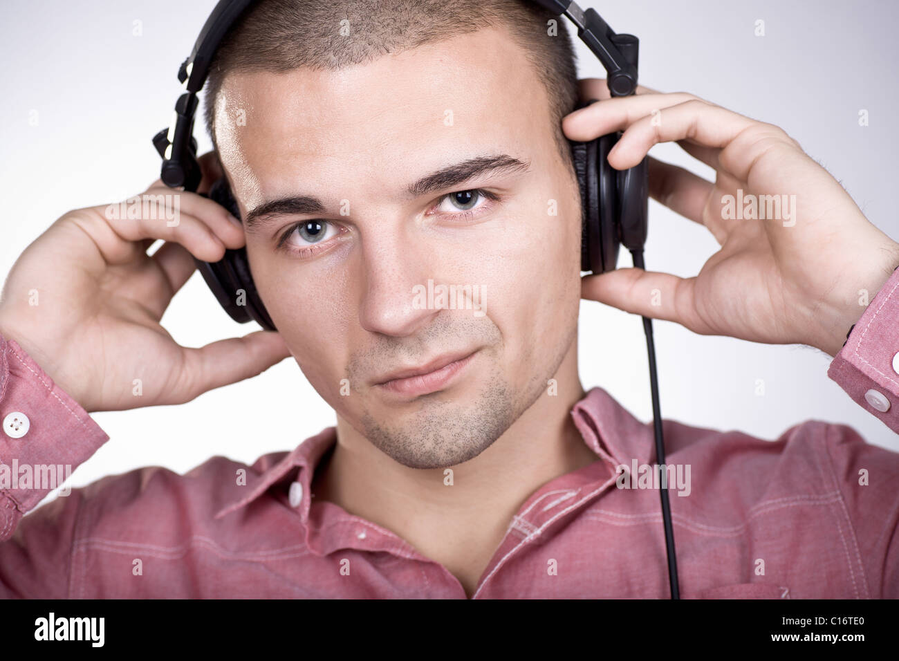 man with headphones Stock Photo - Alamy