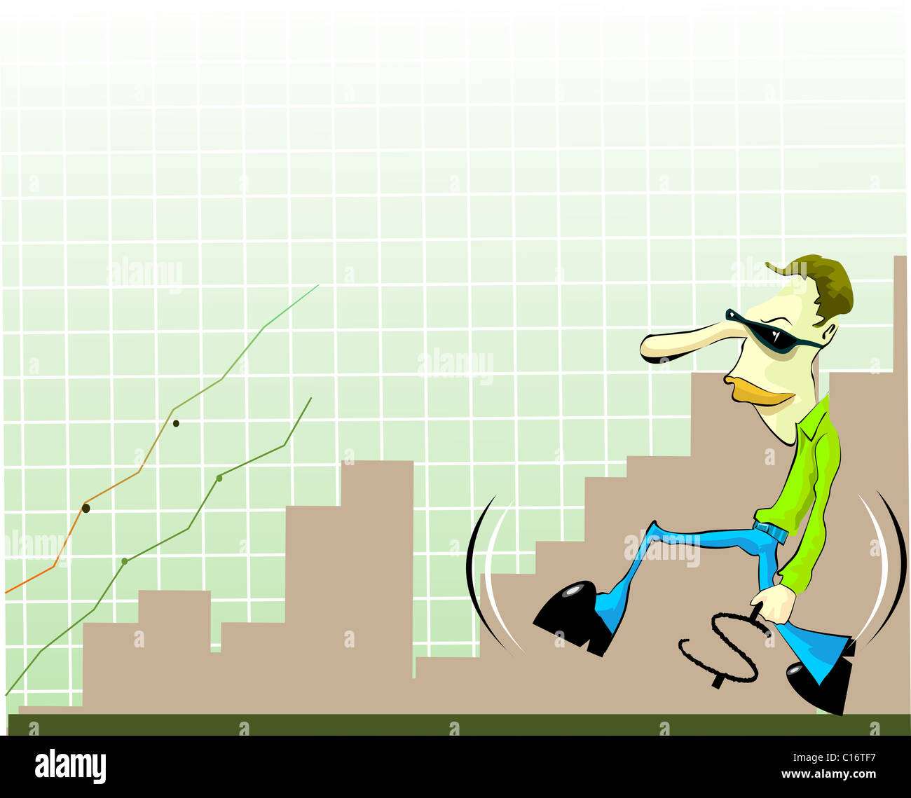 Man and graph Stock Photo - Alamy