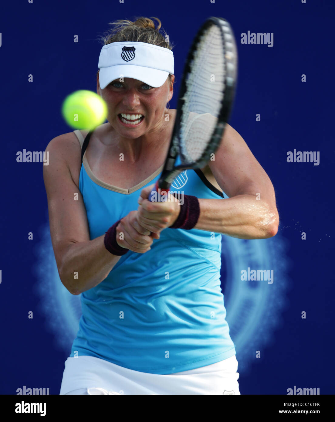 Tennis player Vera Zvonareva of Russia in action Stock Photo - Alamy