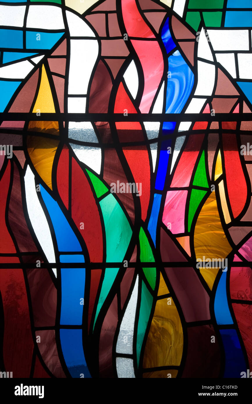 Modern Stained window of the Crucifixion, Rome Italy Stock Photo - Alamy