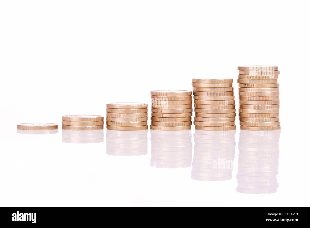 Pile european coins one Cut Out Stock Images & Pictures - Alamy