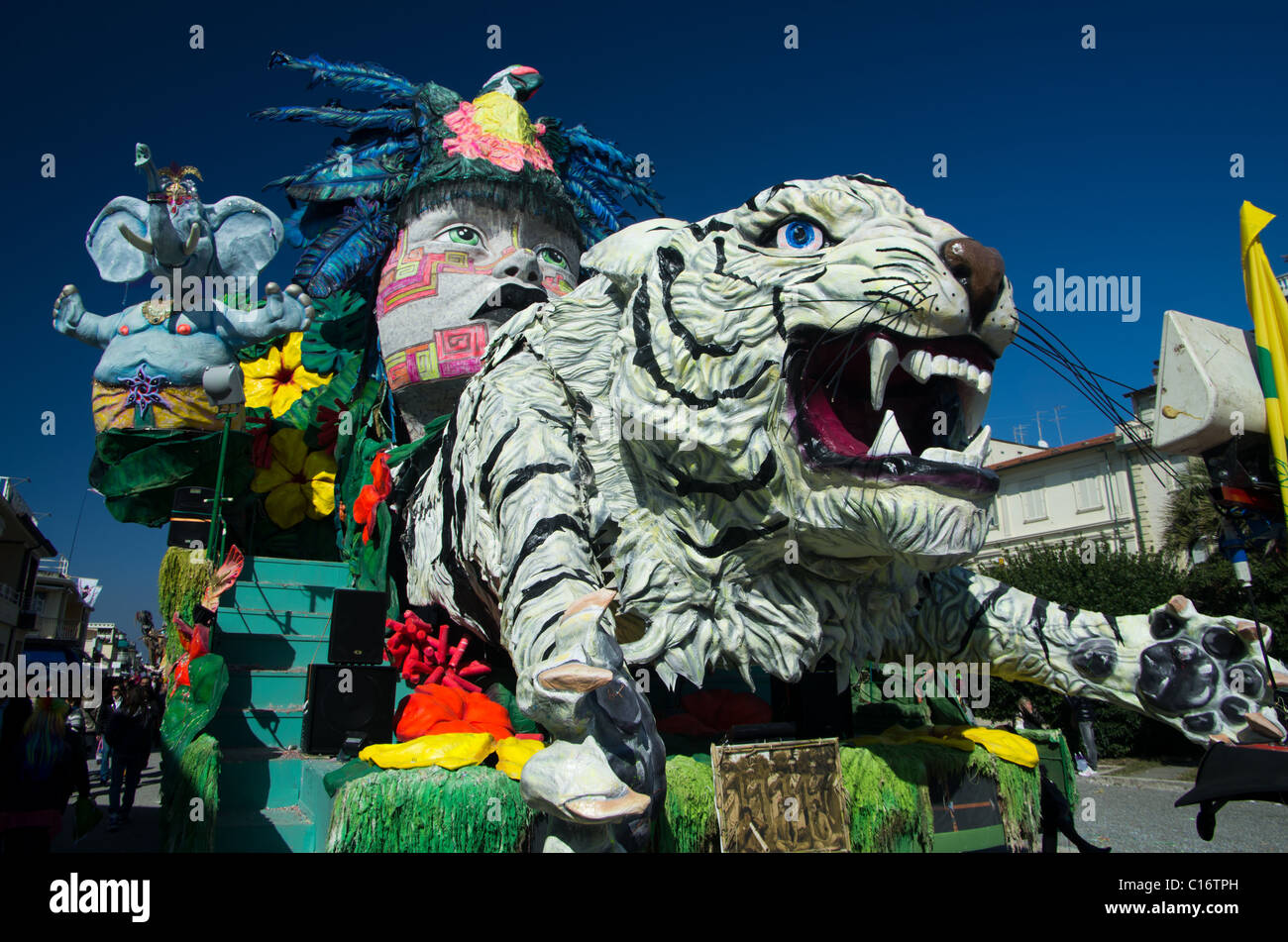 VIAREGGIO, ITALY - MARCH 6: Carnival float parades on the promenade of ...