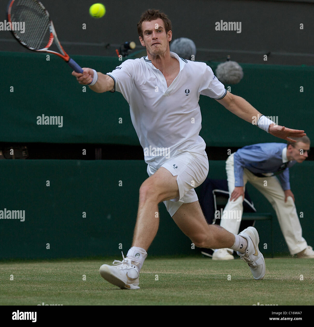 Andy Murray, Great Britain, in action at the All England Lawn Tennis ...