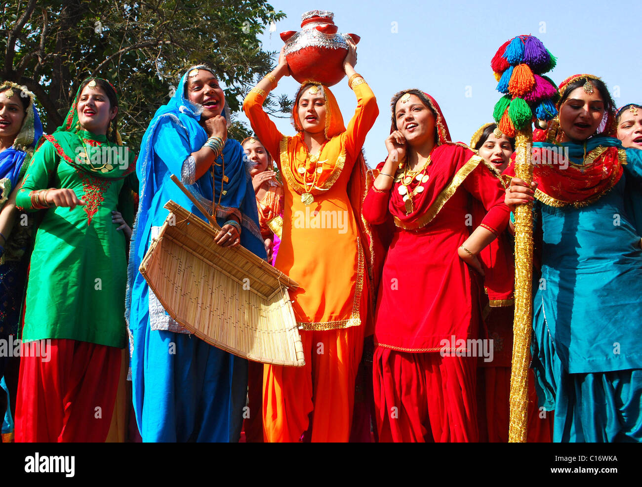 Indian college girls perform 'Gidha', the folk dance from the state of ...