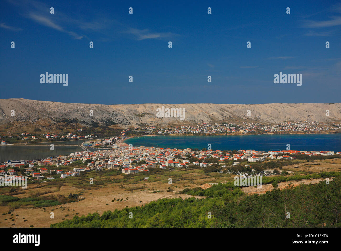 Pag panoramic, Croatia Stock Photo - Alamy