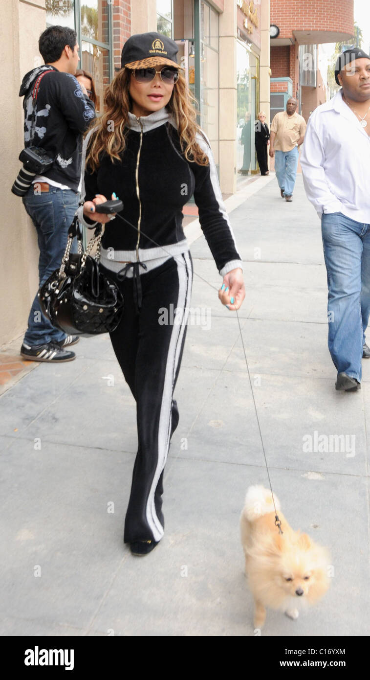La Toya Jackson out shopping with her dog in Beverly Hills. Los Angeles ...
