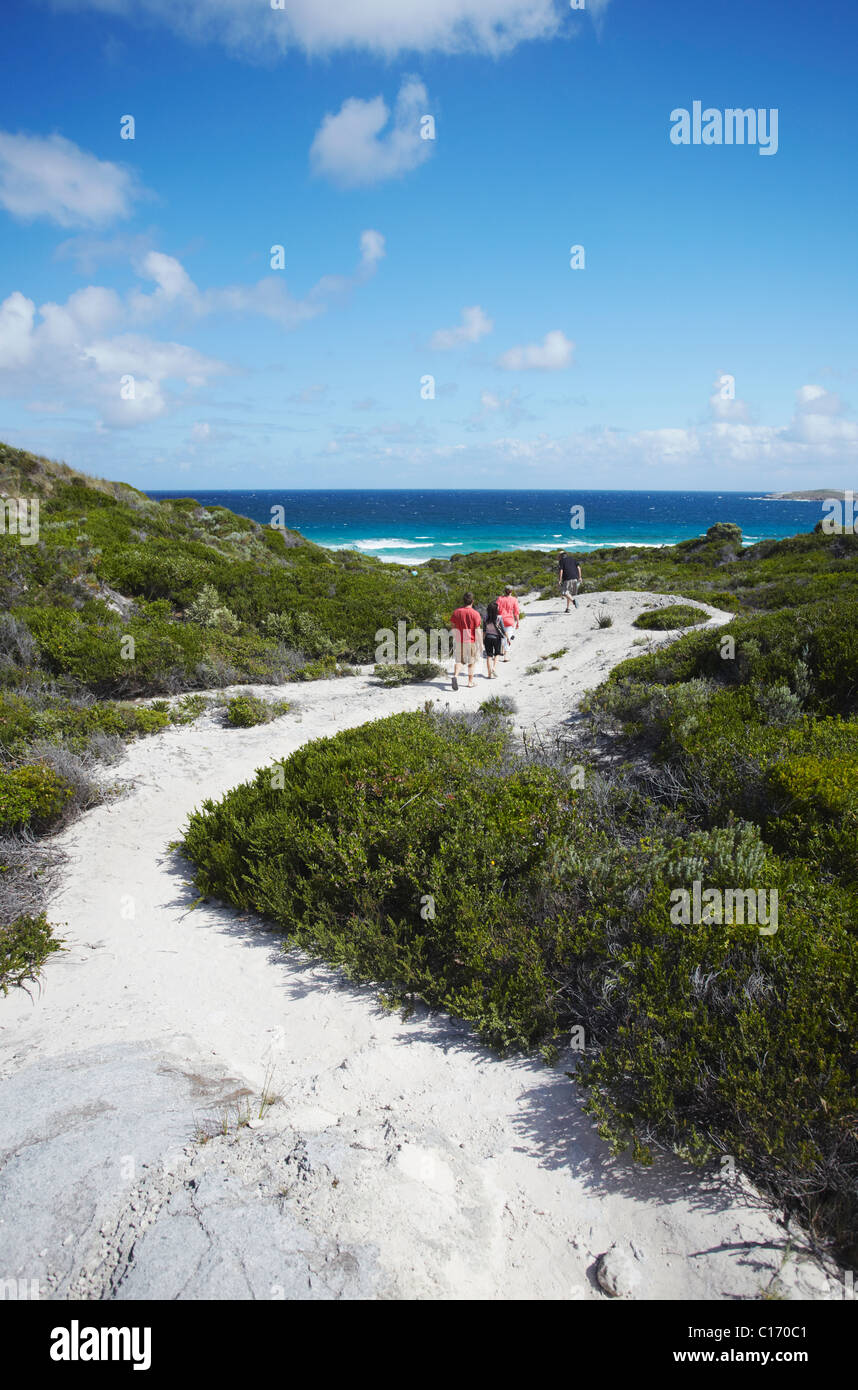People walking onto Circus beach, Walpole, Western Australia, Australia ...
