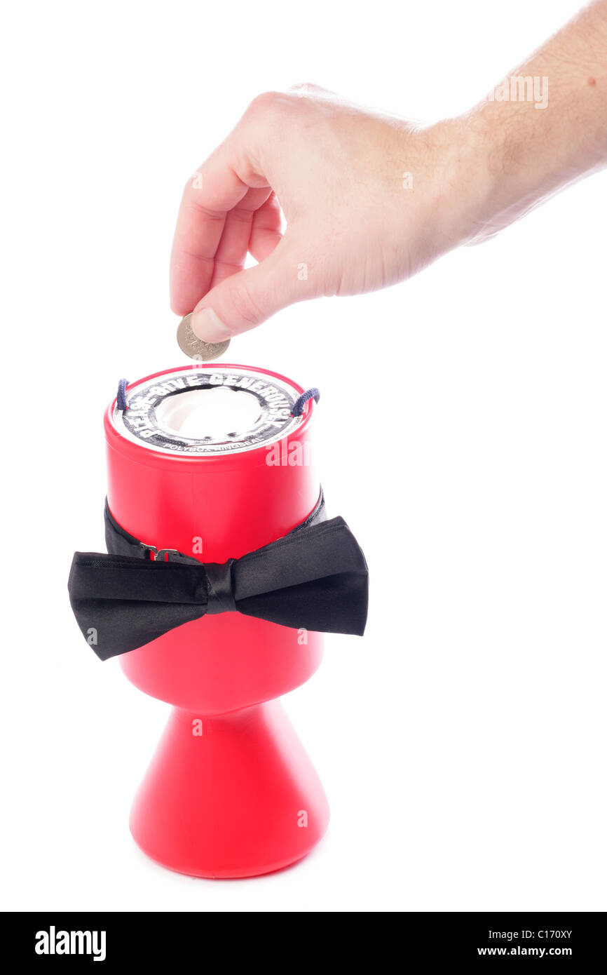 Black bow tie charity giving pound coin donation studio cutout Stock ...