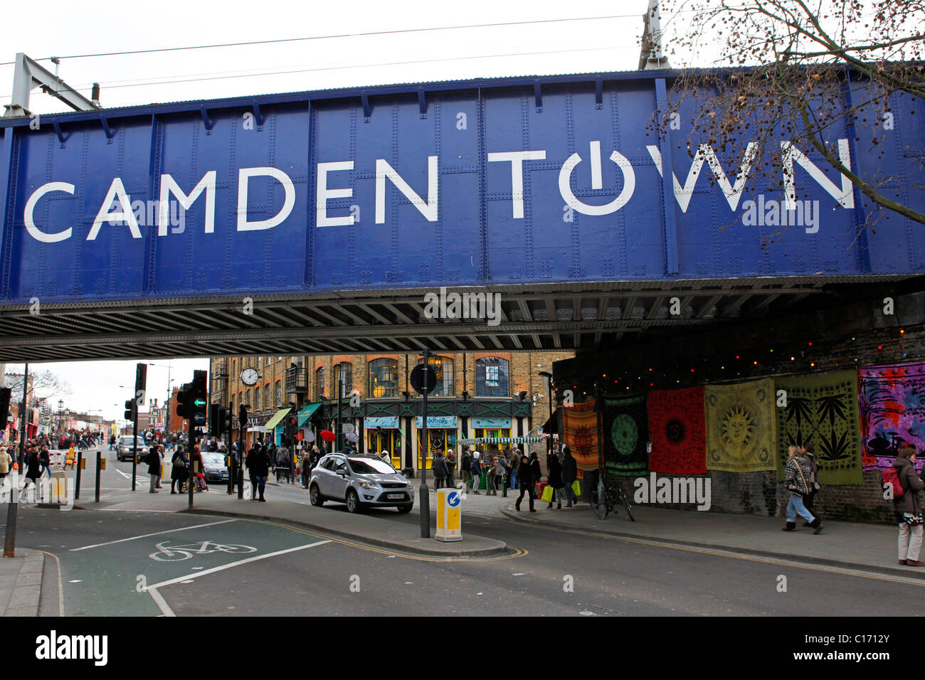 A sign identifies the Camden Town area of London Stock Photo - Alamy