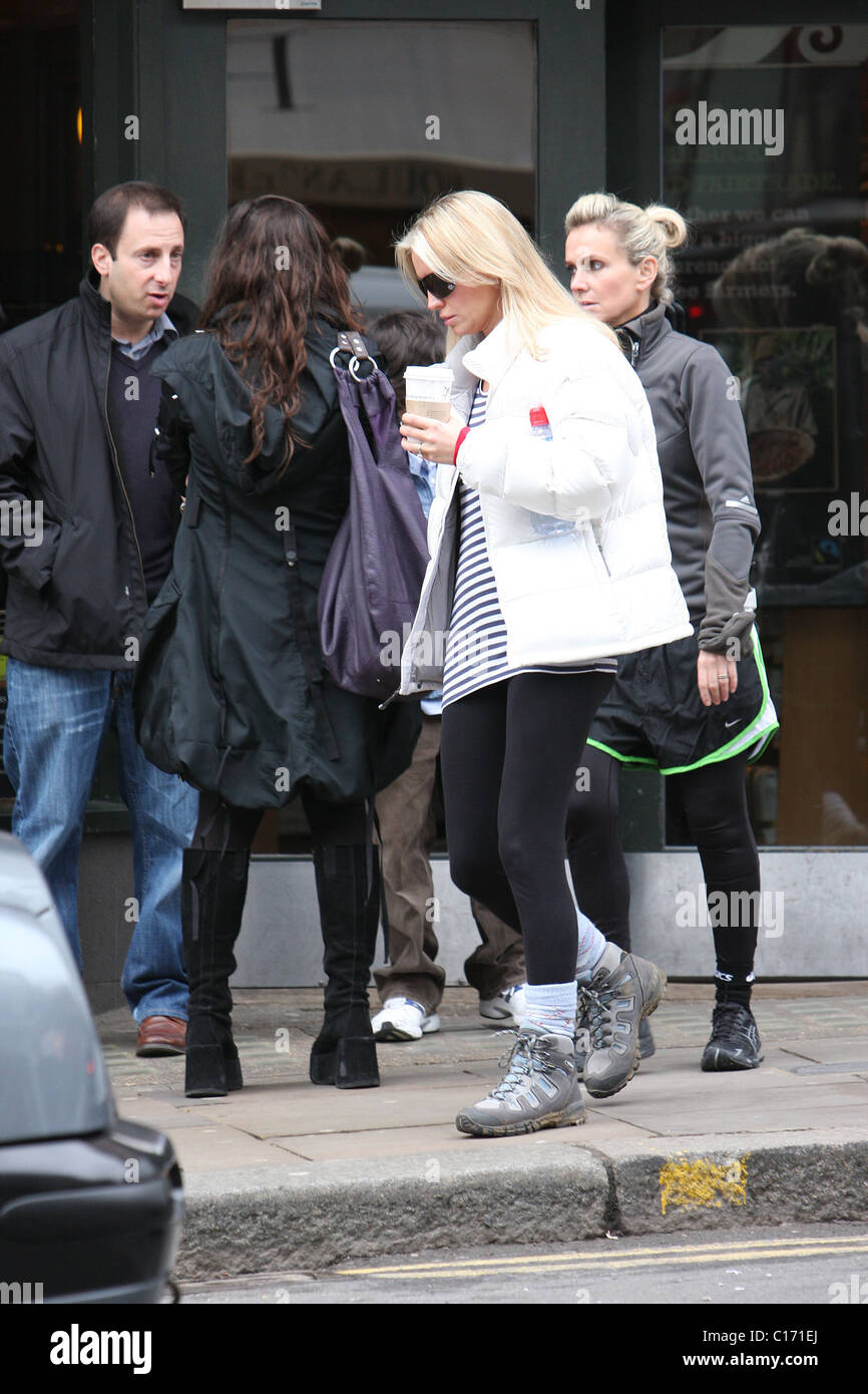 Denise Van Outen goes for a power walk with her trainer Nicki Waterman ...