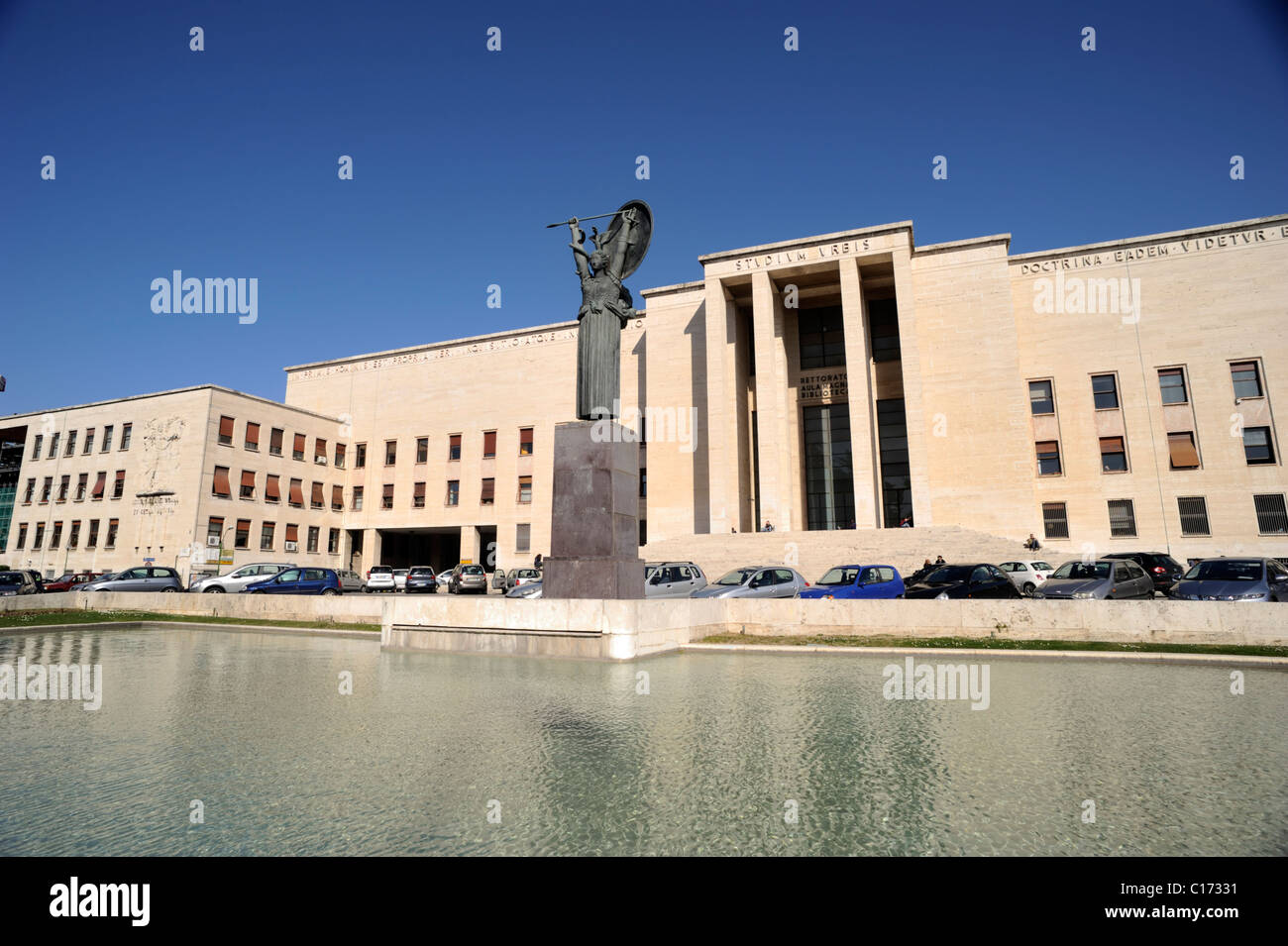 Italy, Rome, La Sapienza University, Minerva statue and Palazzo del ...