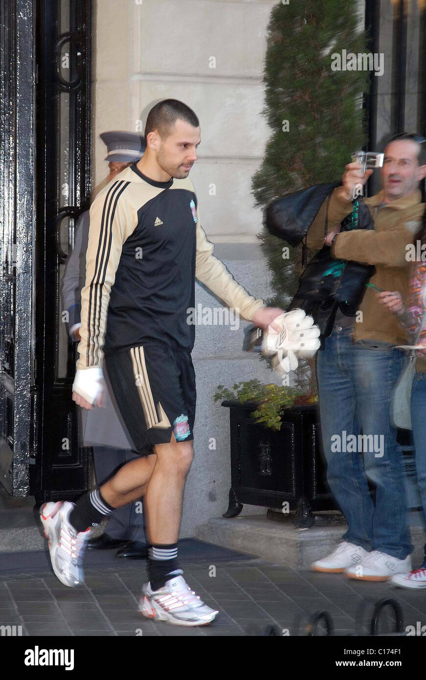 Diego Cavalieri members of the Liverpool FC football team leaving the ...