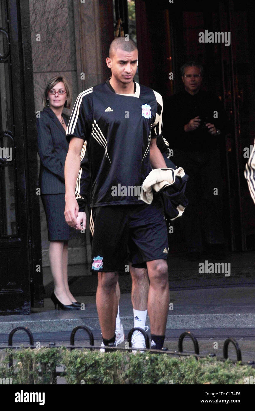 David Ngog members of the Liverpool FC football team leaving the Ritz ...