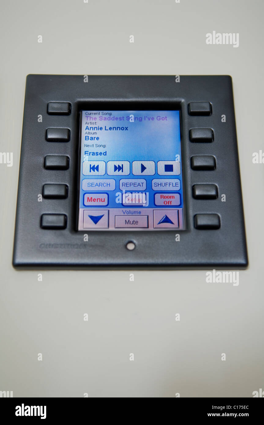 Detail of audio-visual control screen Stock Photo - Alamy