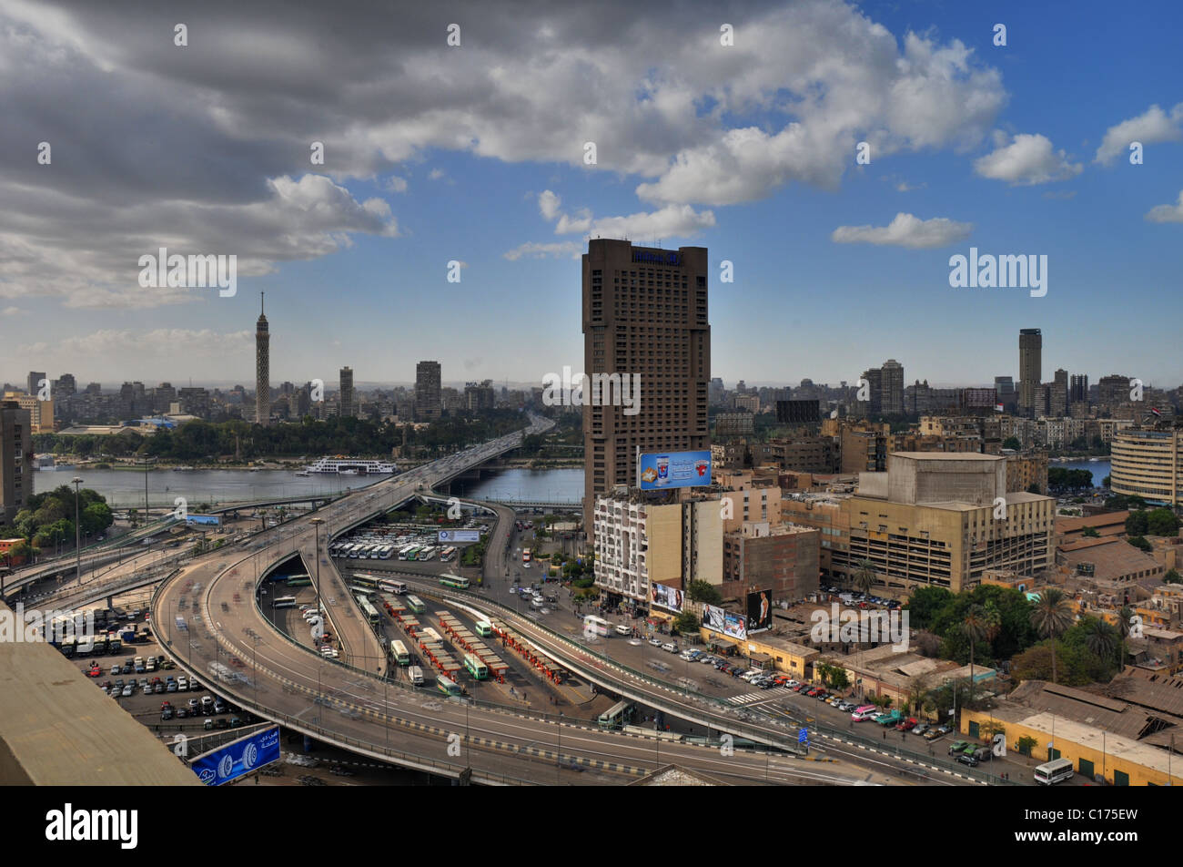 Downtown Cairo panorama looking north and west Stock Photo - Alamy