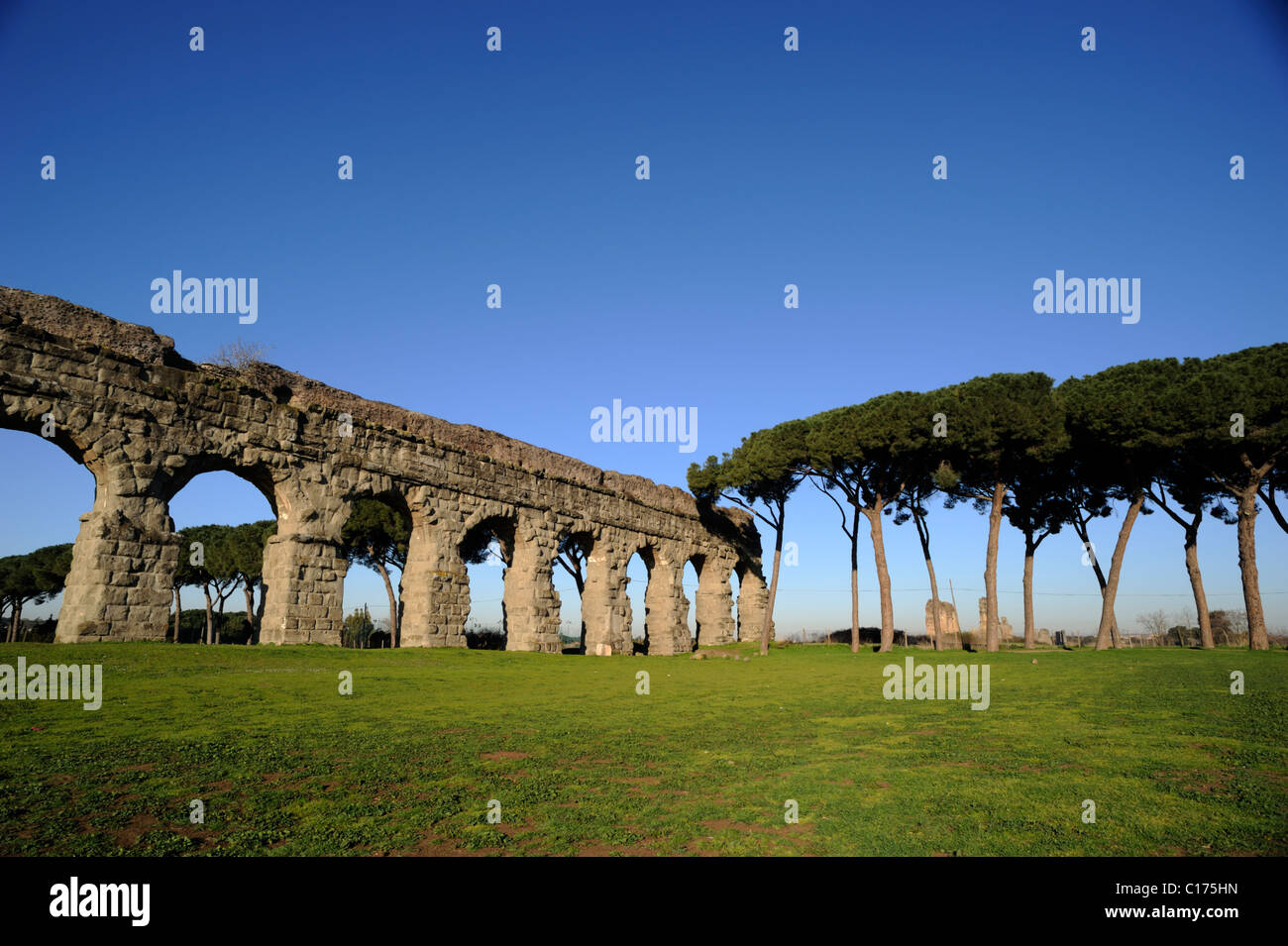 Italy, Rome, Parco degli Acquedotti, ancient Roman aqueduct Stock Photo ...