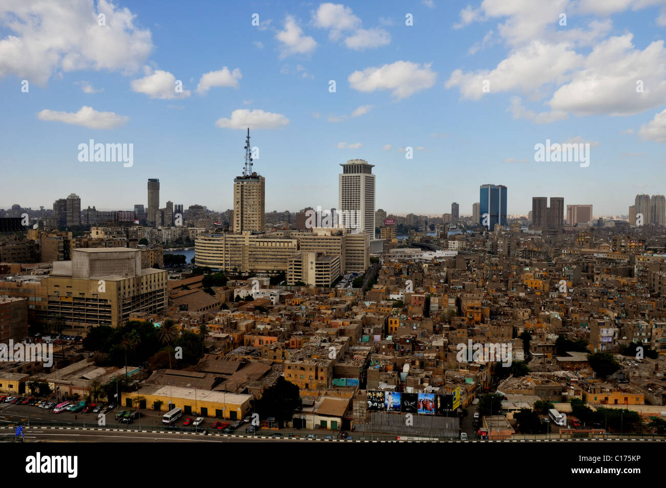 Downtown Cairo panorama looking north and west Stock Photo - Alamy