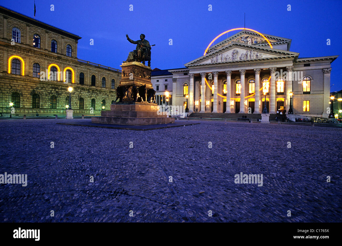 Residenz, Memorial to Max I. Joseph and the national theatre, opera ...